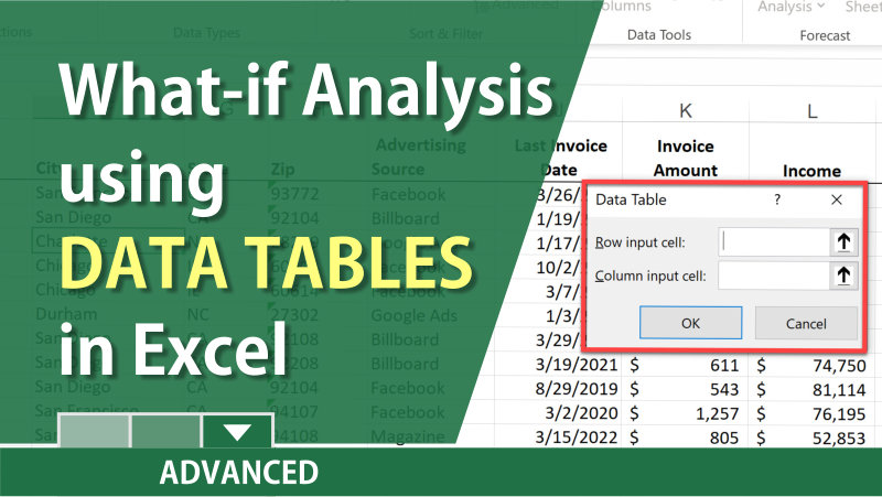 Use What If Analysis With Data Tables In Excel Chris Menard Training