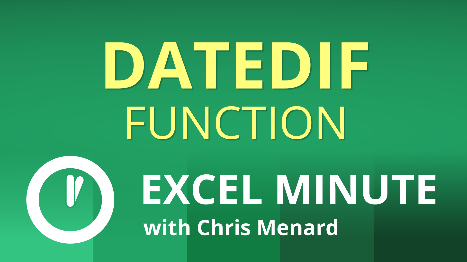 Excel DATEDIF Function Excel One Minute Quick Reference Chris Menard