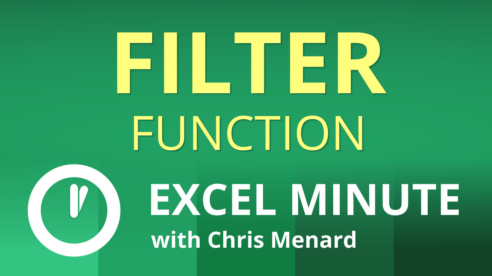 Excel FILTER Function Excel One Minute Quick Reference Chris Menard