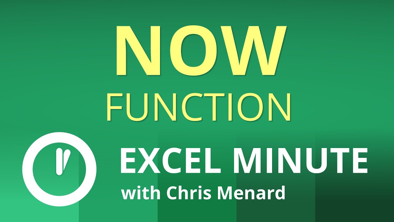 Excel NOW Function Excel One Minute Quick Reference Chris Menard 