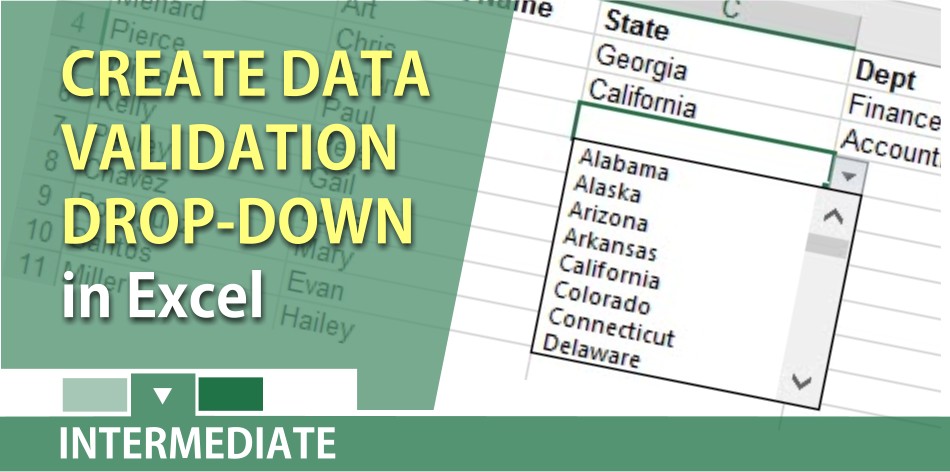 Create A Data Validation Drop Down List In Excel By Chris Menard Chris 