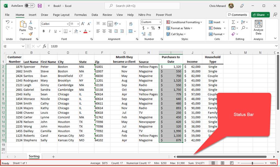 Excel Status Bar Tips Every User Should Know Chris Menard Training