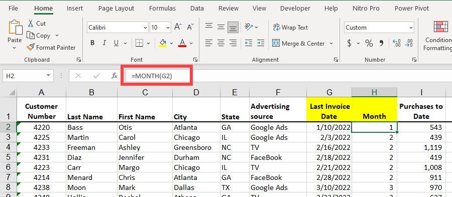 Excel MONTH Function Extract The Month From A Date Excel One Minute 