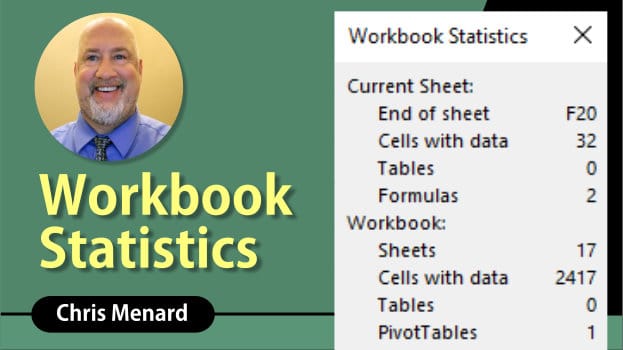 Workbook Statistics in Excel for Microsoft 365: Chris Menard Training