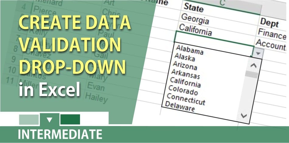 Create a data validation drop down list in Excel by Chris Menard: Chris ...