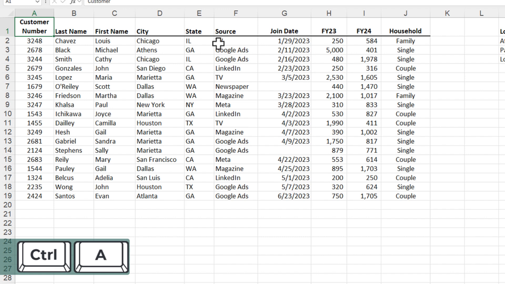 Essential Excel Keyboard Shortcuts for Selecting Data: Chris Menard Training