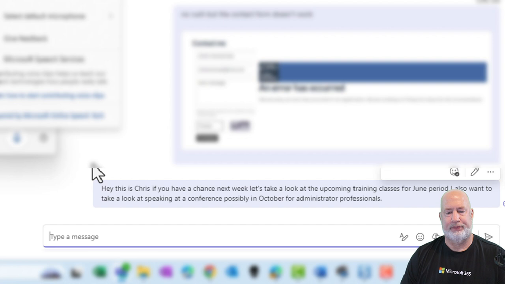 Dictate in Teams: Voice-to-Text for Chat Messages: Chris Menard Training