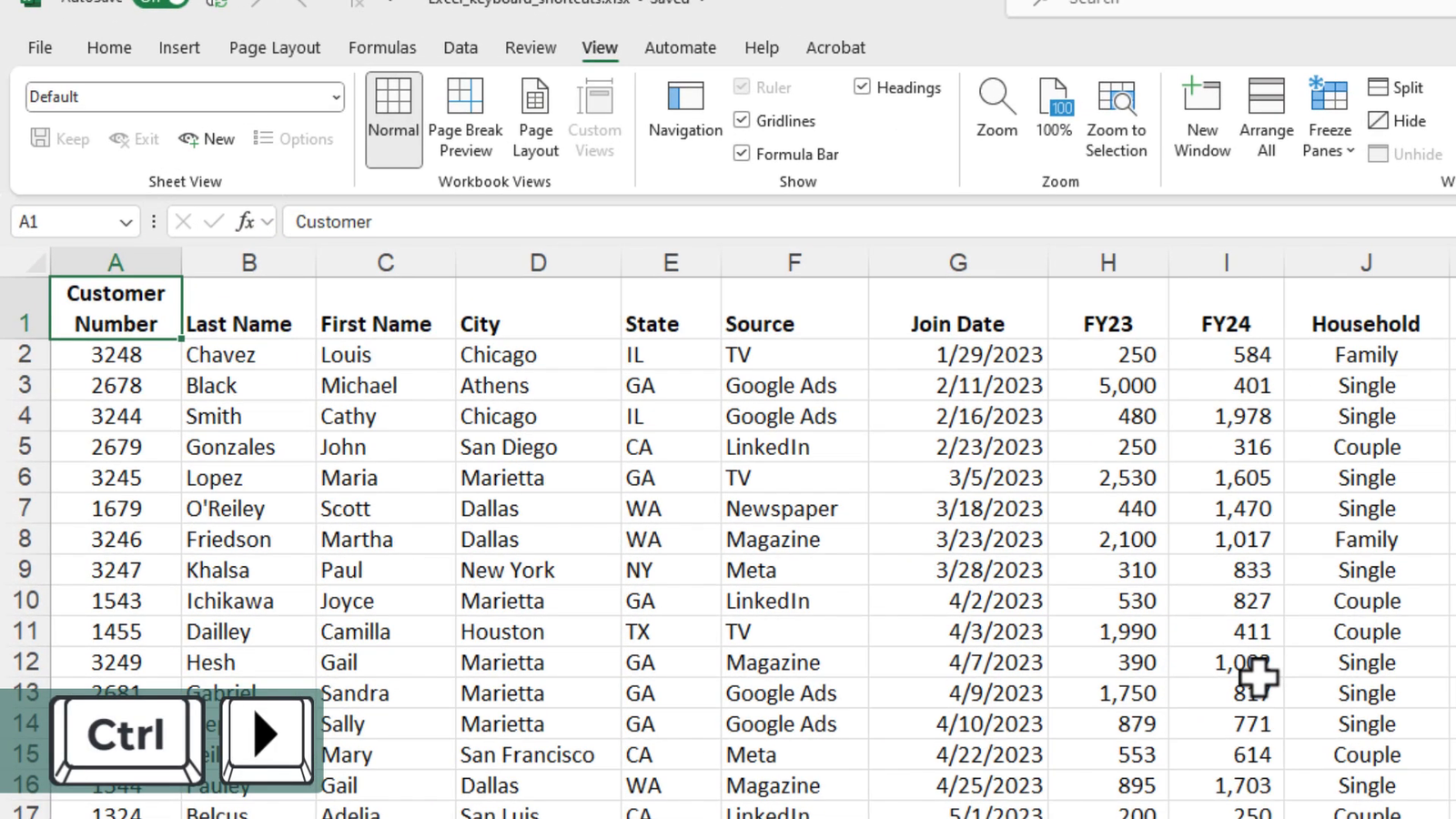 Essential Excel Keyboard Shortcuts for Selecting Data: Chris Menard Training