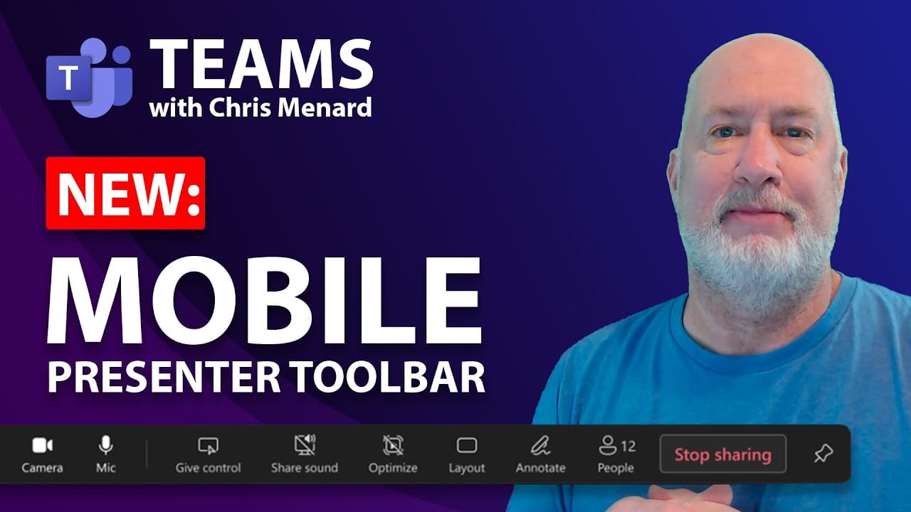 Teams Meetings - Move Presenter Toolbar When Sharing: Chris Menard Training