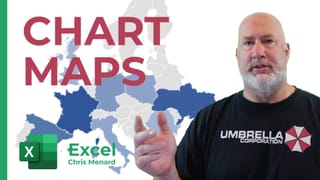 Excel Chart Maps used with the Geography Data Type: Chris Menard Training