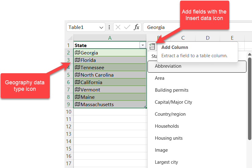 Excel Chart Maps used with the Geography Data Type: Chris Menard Training