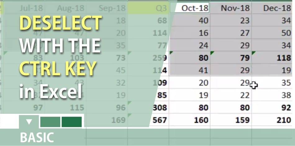 Deselect with the CTRL key in Excel: Chris Menard Training