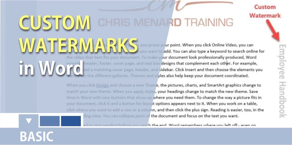 Create your own custom Watermarks in Microsoft Word: Chris Menard Training