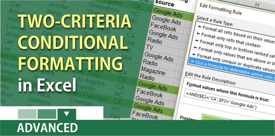 Conditional Formatting with two criteria using AND function in Excel: Chris Menard Training